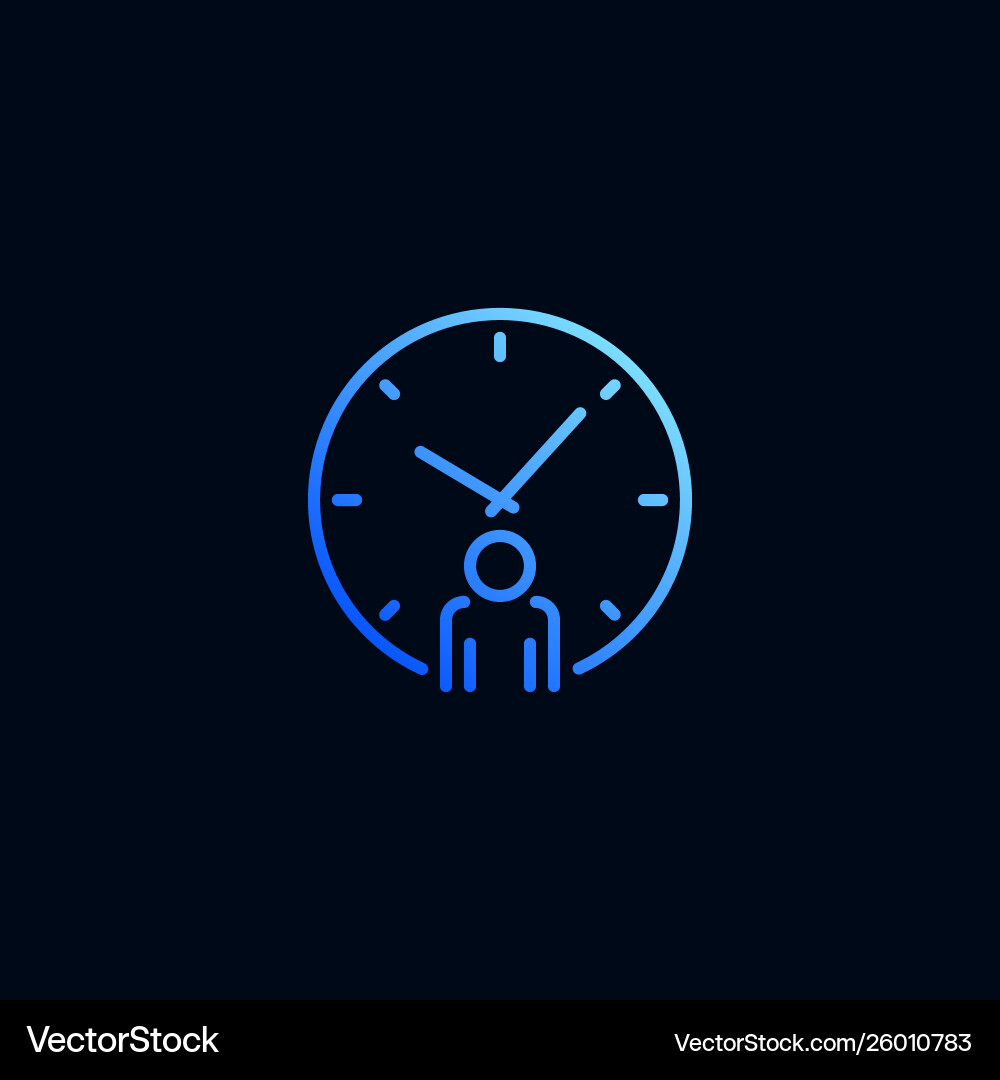 Business man and clock line icon Royalty Free Vector Image