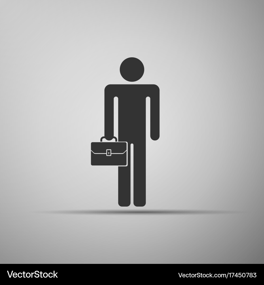 Businessman man with briefcase icon isolated Vector Image