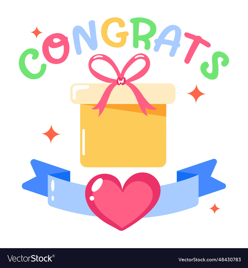 Congratulation gift Royalty Free Vector Image - VectorStock