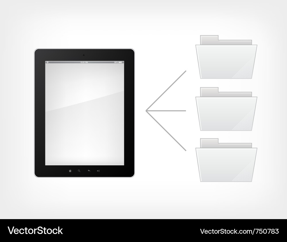Document concept tablet pc Royalty Free Vector Image