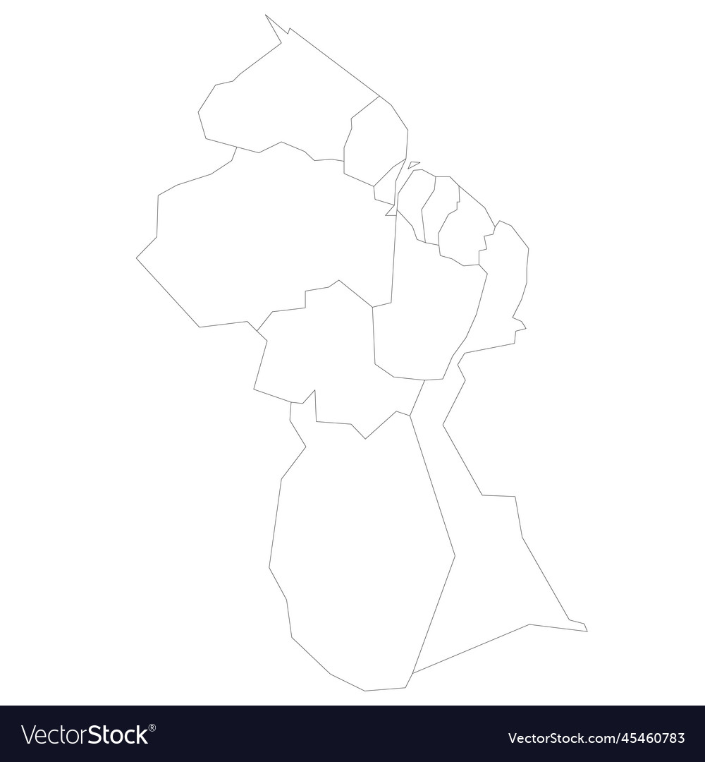 Guyana political map of administrative divisions Vector Image