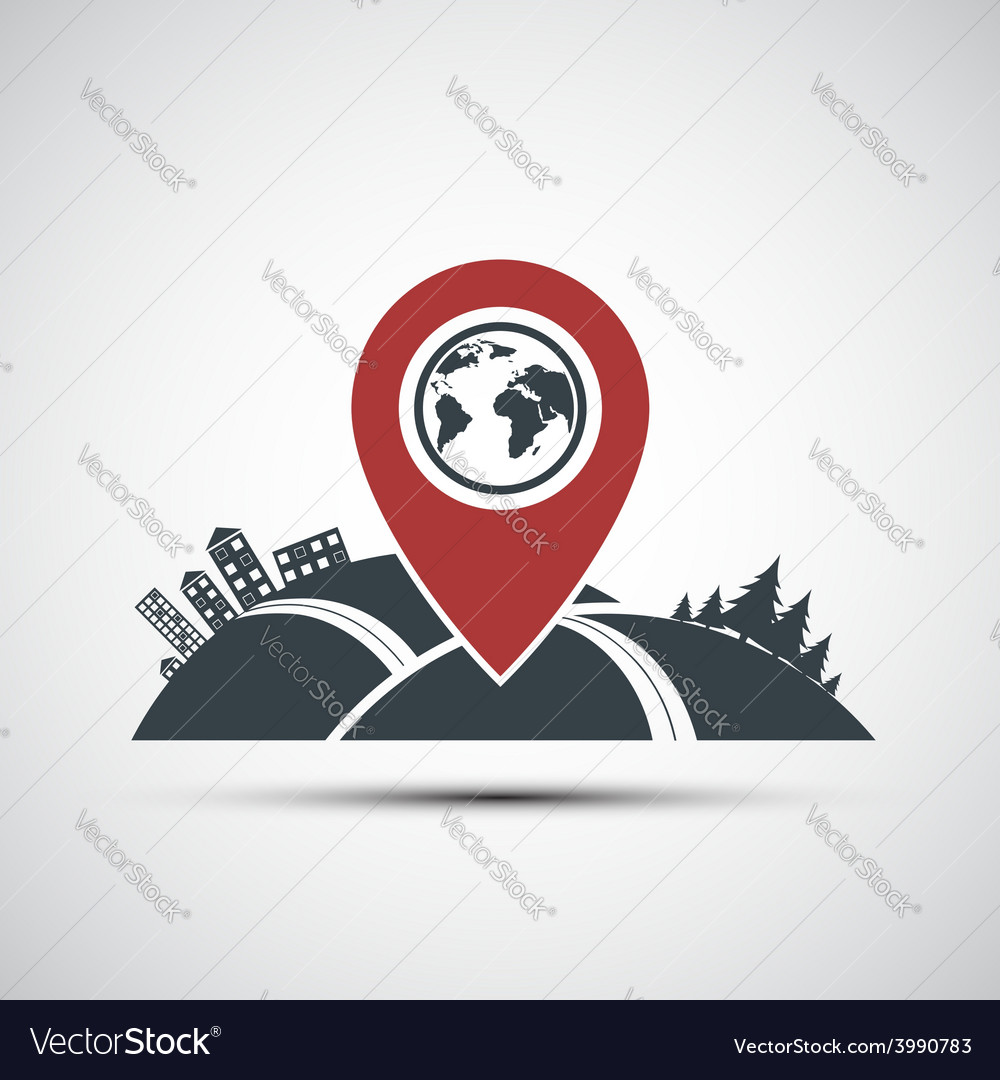 Icon pointer location on the map Royalty Free Vector Image
