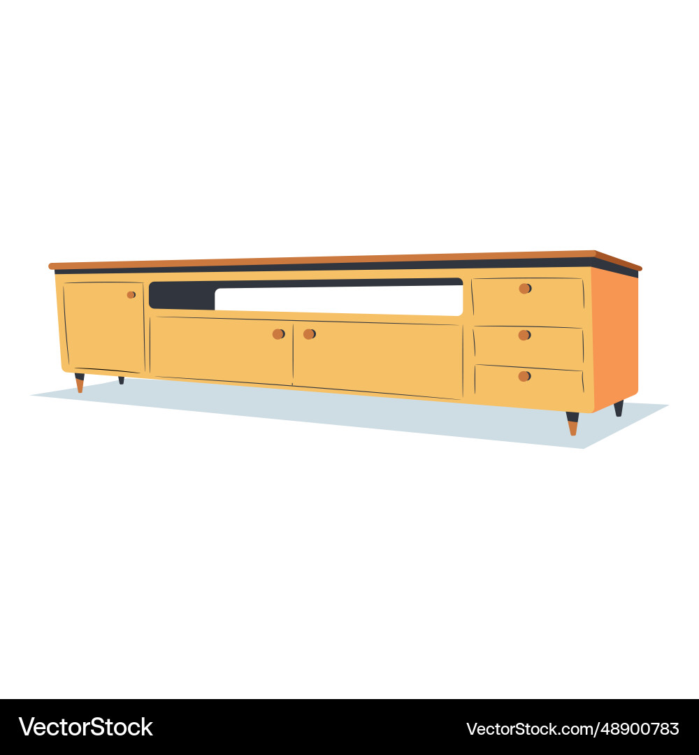 Large tv shelf flat Royalty Free Vector Image - VectorStock