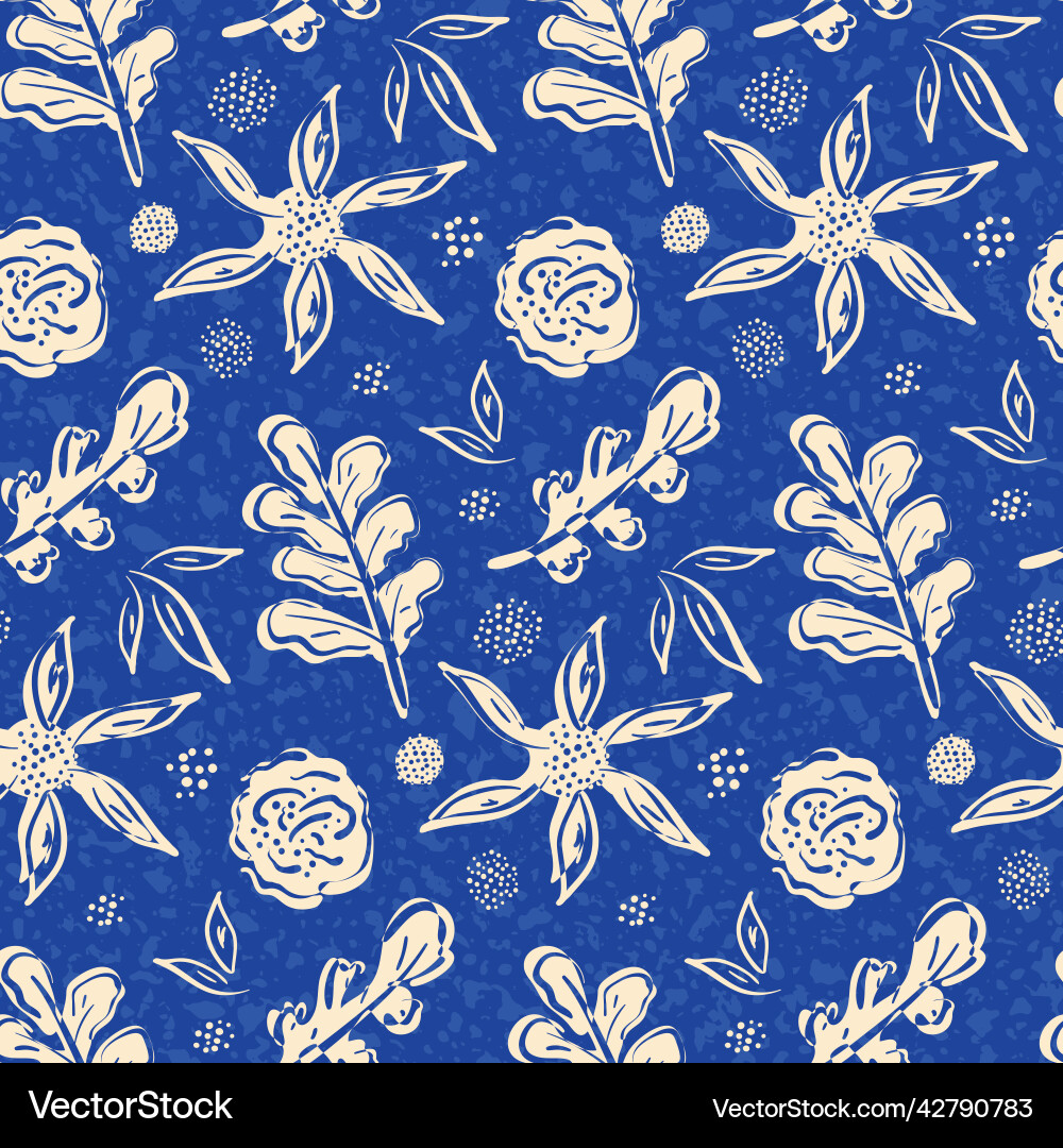 Modern wildflower and leaf seamless pattern Vector Image