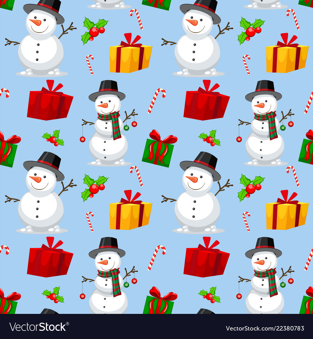 Seamless christmas theme pattern Royalty Free Vector Image