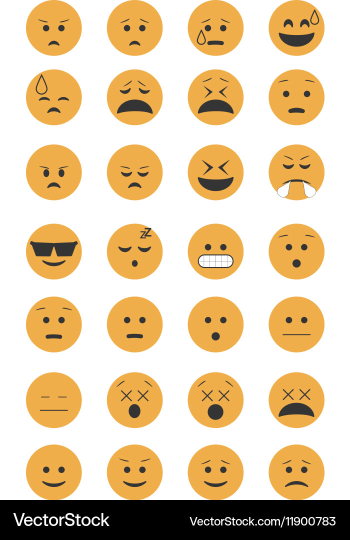 Set of emoticon Royalty Free Vector Image - VectorStock