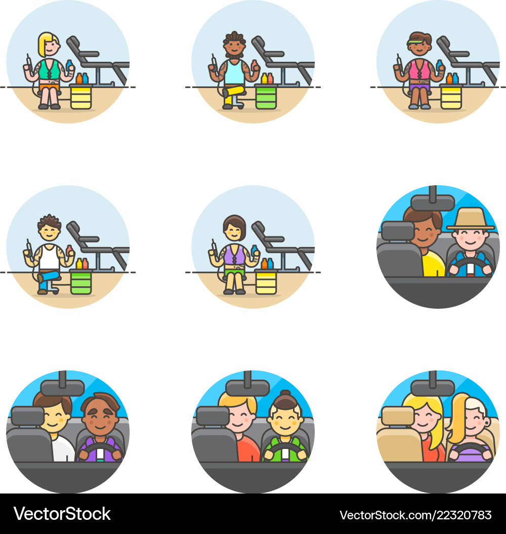 Set of multicolor services icons Royalty Free Vector Image