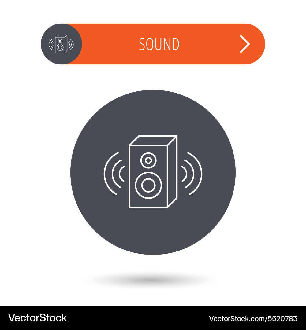 Sound icon musical speaker sign Royalty Free Vector Image