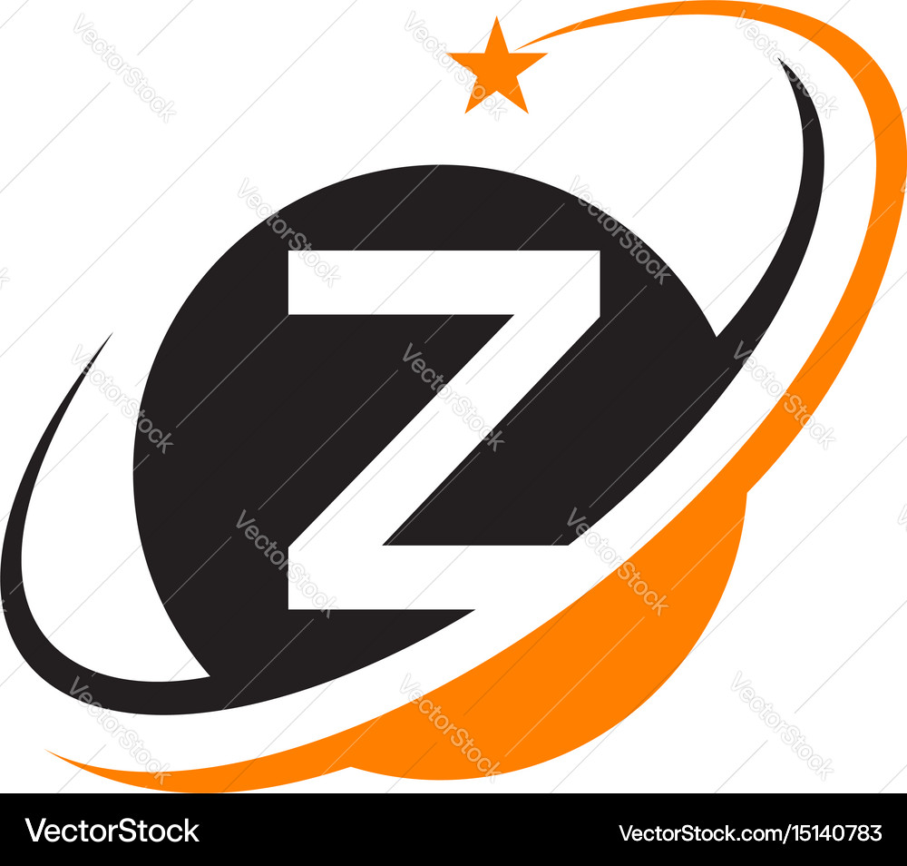 Star swoosh letter z Royalty Free Vector Image