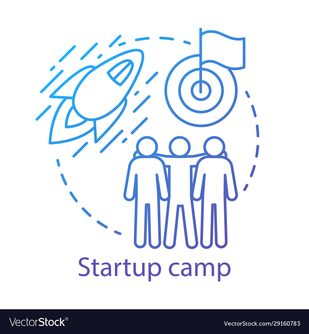 Startup camp concept icon investors shareholders Vector Image