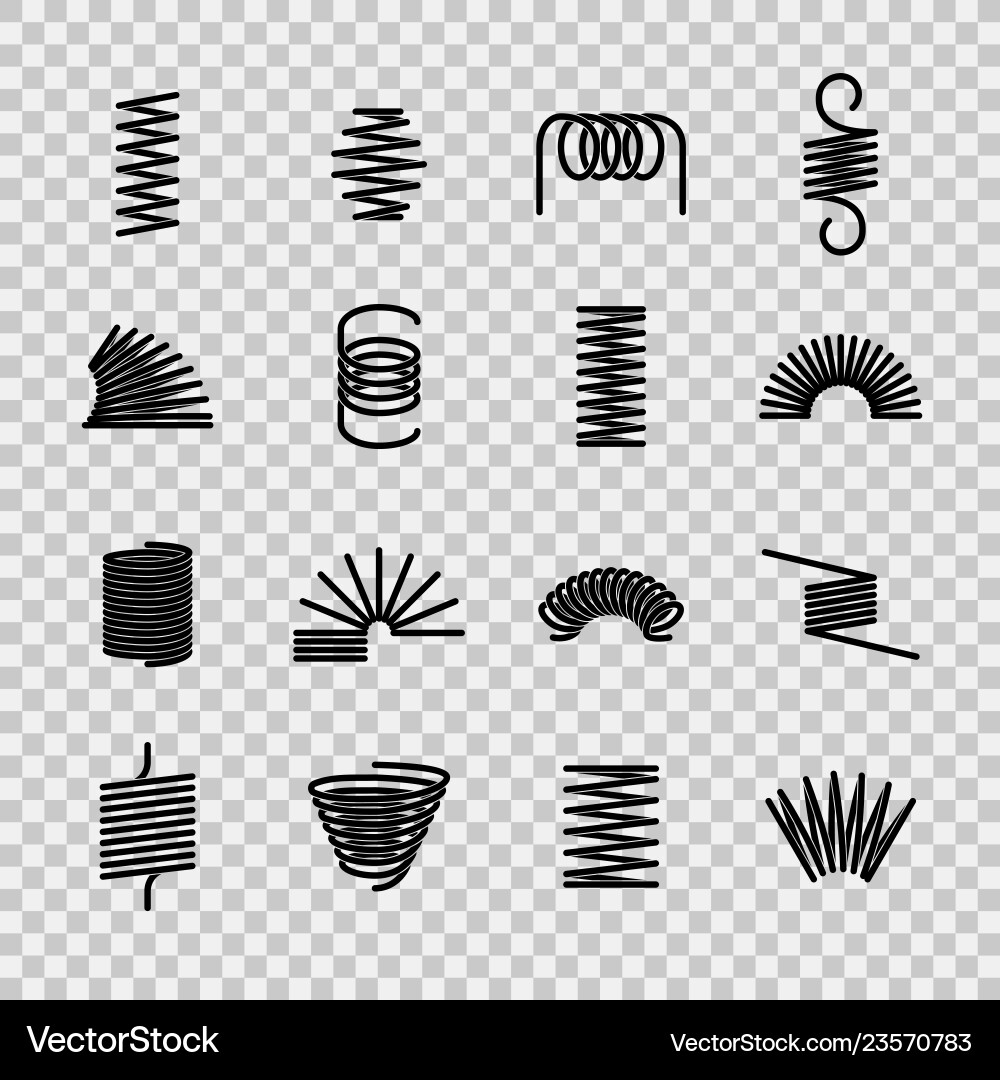 Steel spring spiral coil flexible wire Royalty Free Vector