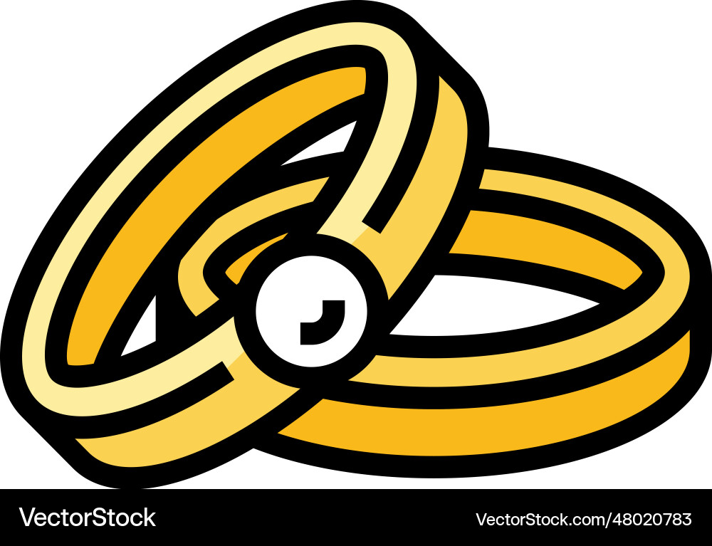 Wedding rings love color icon Royalty Free Vector Image