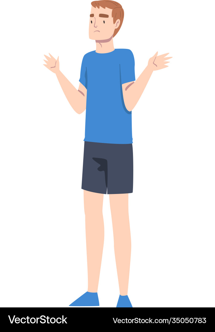 Young man showing rejection and refusal gesture Vector Image
