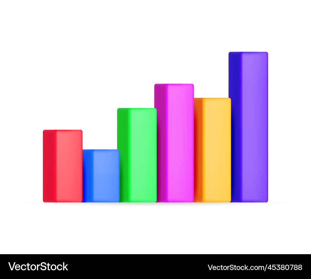 3d growth stock diagram isolated Royalty Free Vector Image