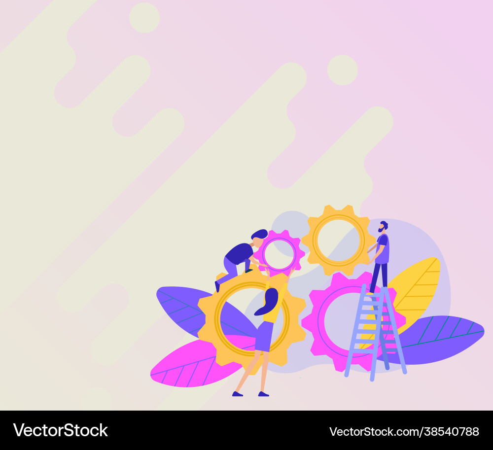 Abstract helping build community society working Vector Image