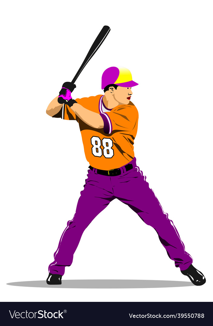 Baseball player 3d Royalty Free Vector Image - VectorStock