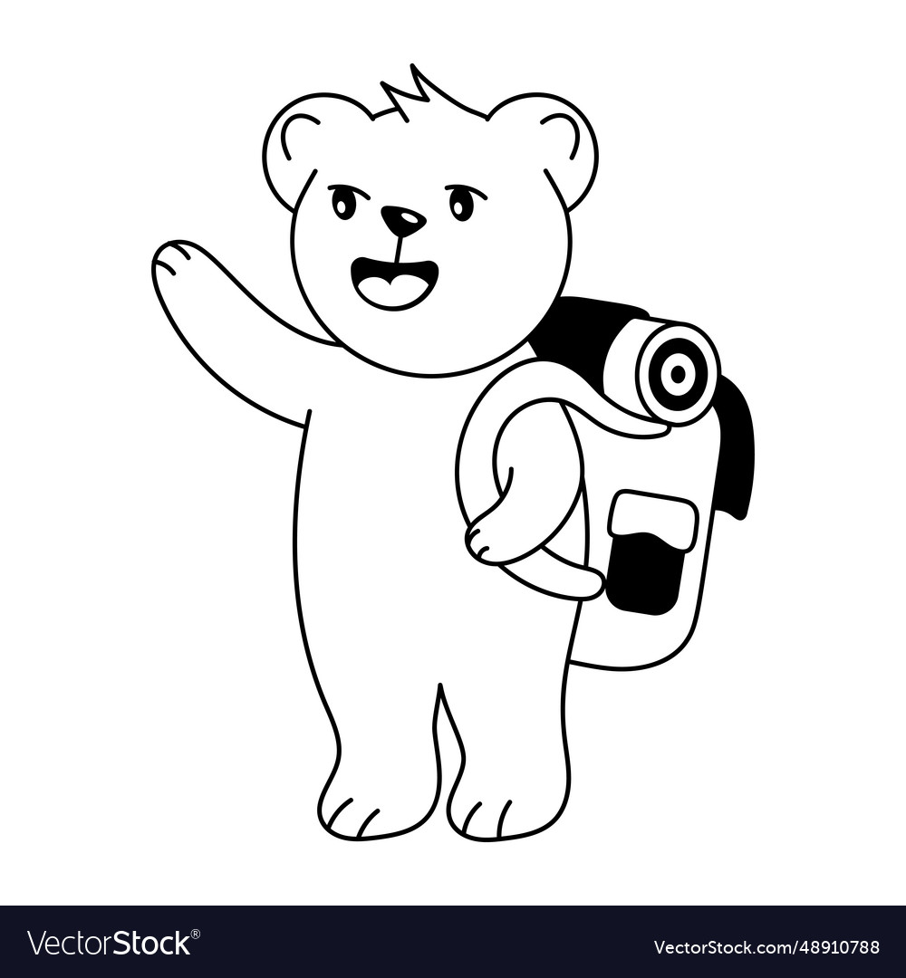 Bear backpack Royalty Free Vector Image - VectorStock