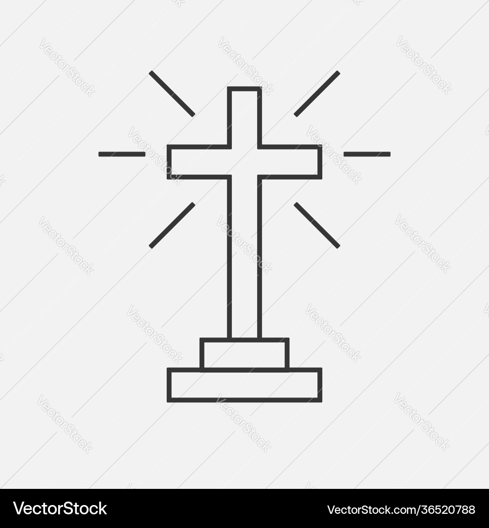 Christian cross icon logo app ui Royalty Free Vector Image