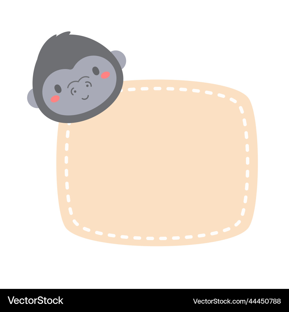 Cute wild animal cartoon text frame Royalty Free Vector
