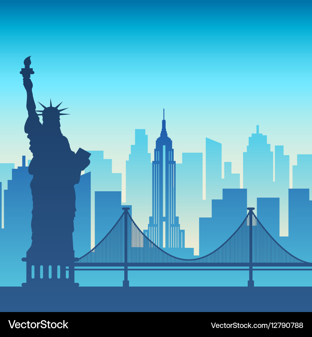 Famous city scape in color Royalty Free Vector Image