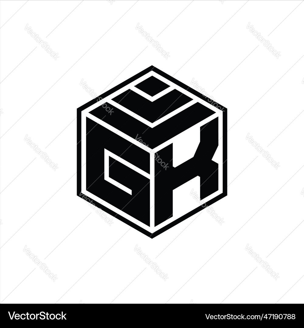 Gk logo monogram with hexagon geometric isolated Vector Image