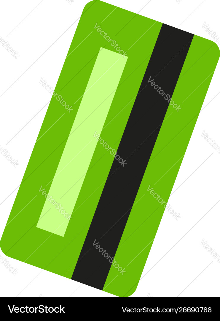 Green bank card icon flat style Royalty Free Vector Image