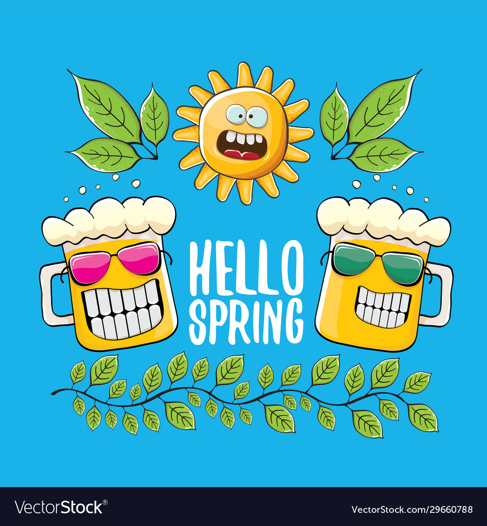 Hello spring concept Royalty Free Vector Image