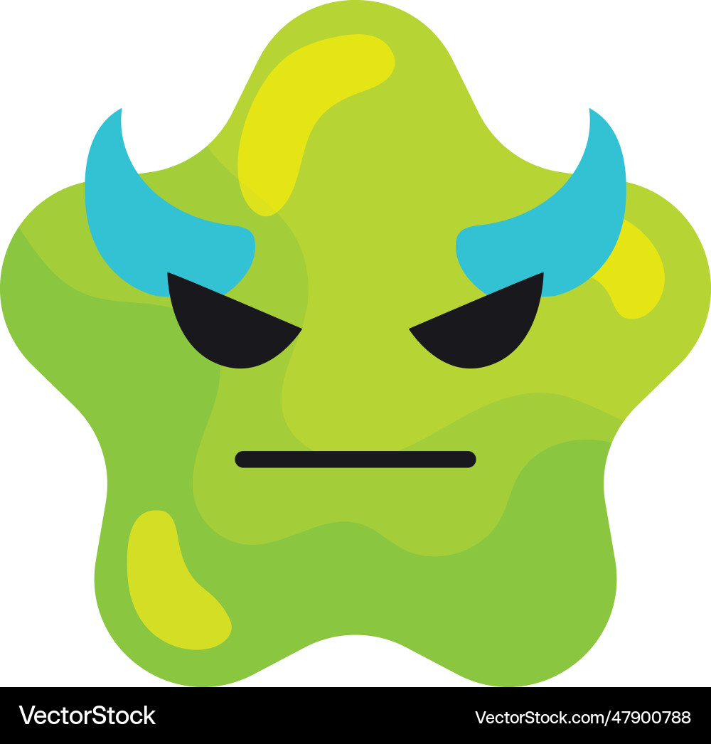 Isolated angry cute star shape emoji Royalty Free Vector