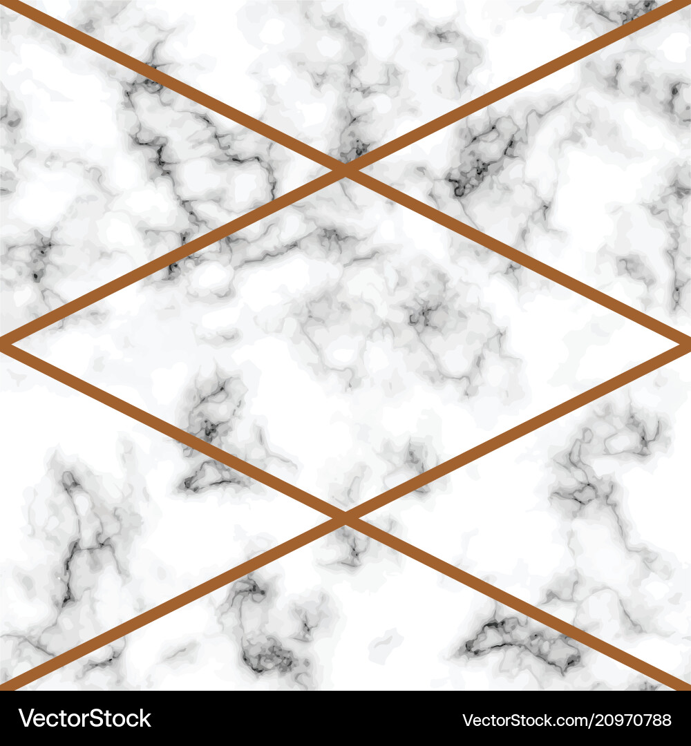 Marble texture design with golden geometric lines Vector Image