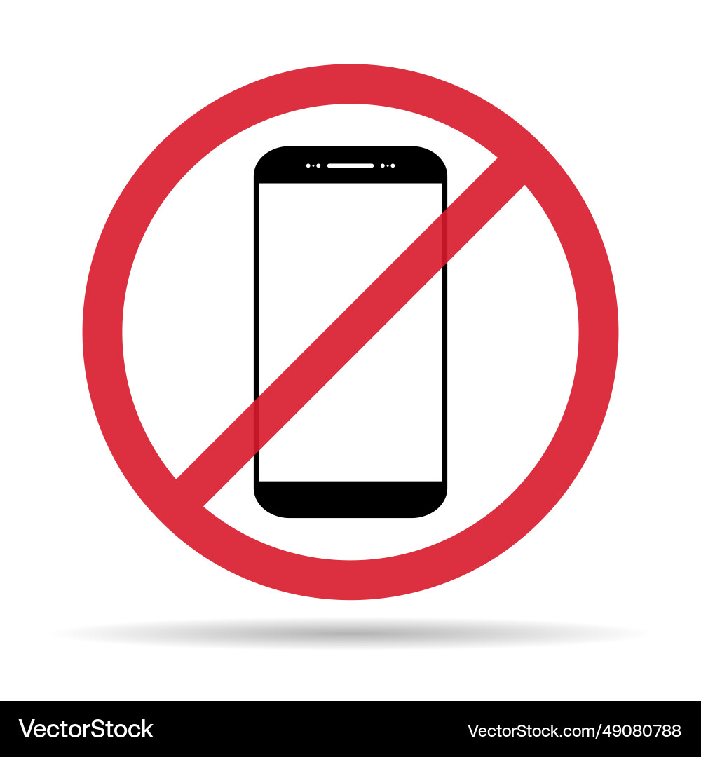 Mobile forbidden shadow icon no use phone sign Vector Image