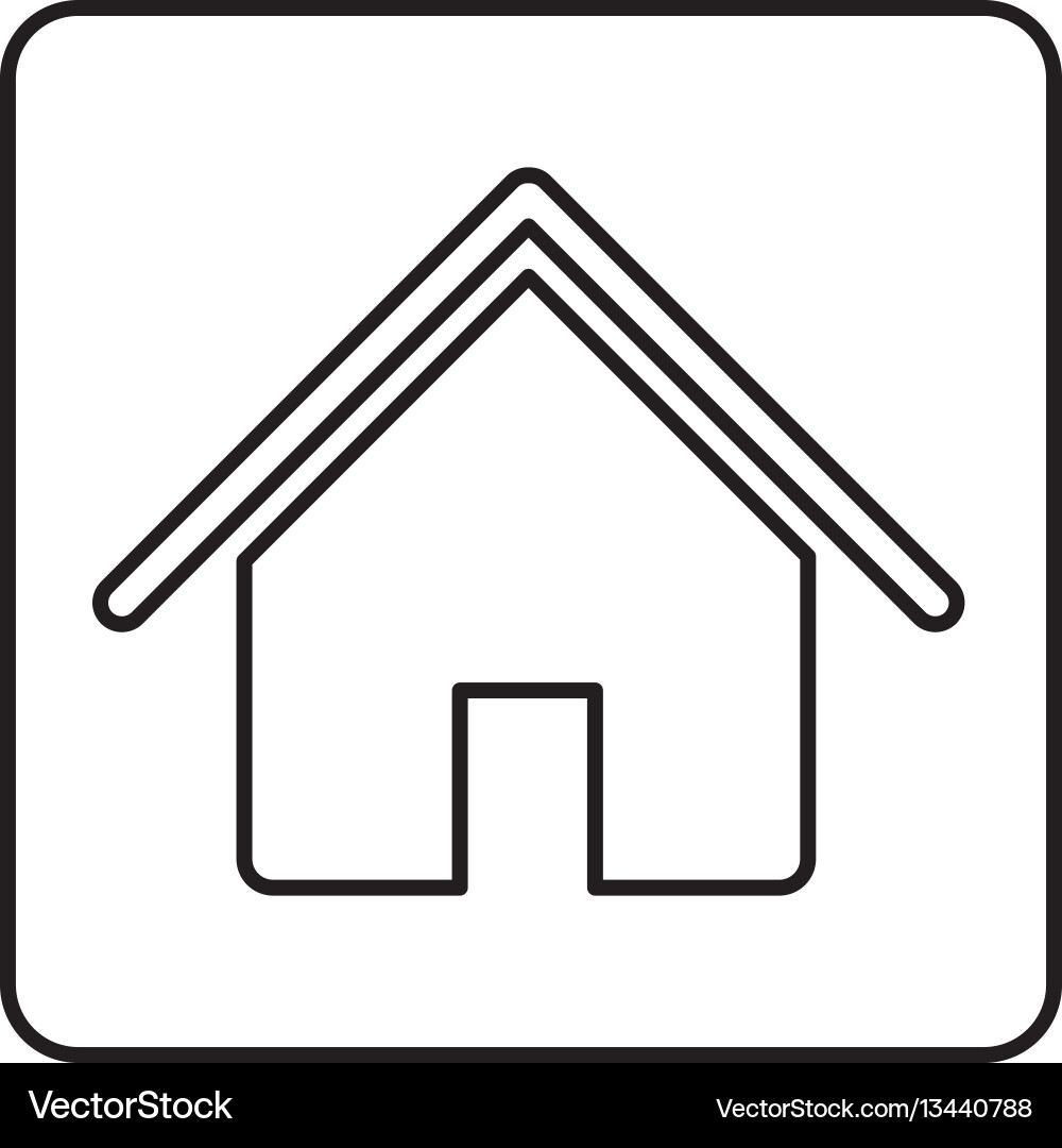 Monochrome contour square with house icon Vector Image