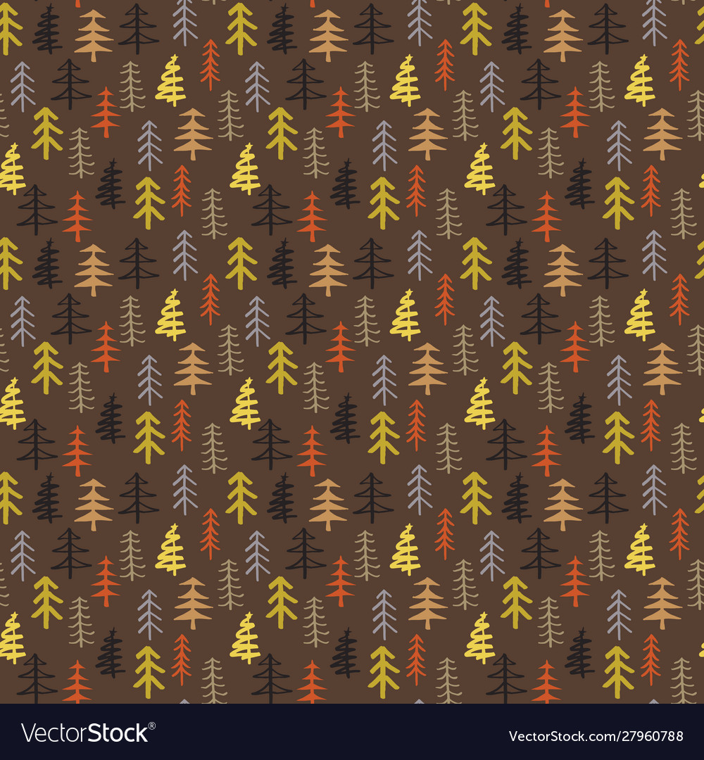 Pine tree seamless pattern new year and christmas Vector Image
