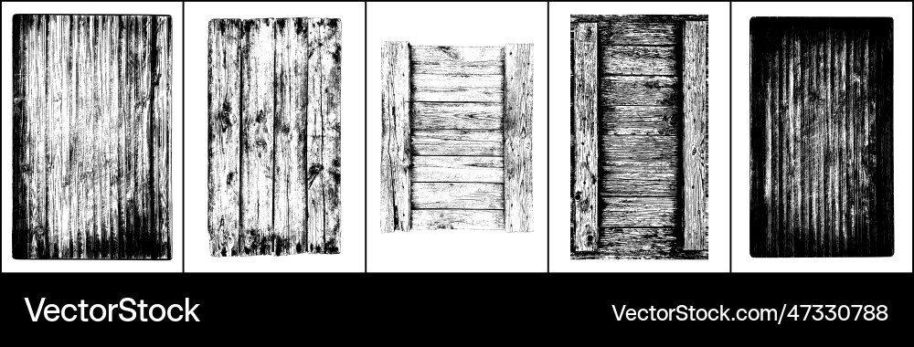 Set of distressed wood texture Royalty Free Vector Image