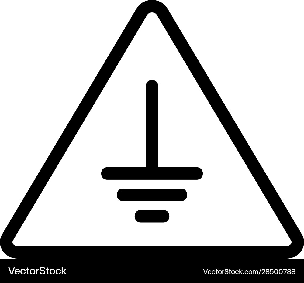 Sign carefully icon isolated contour Royalty Free Vector