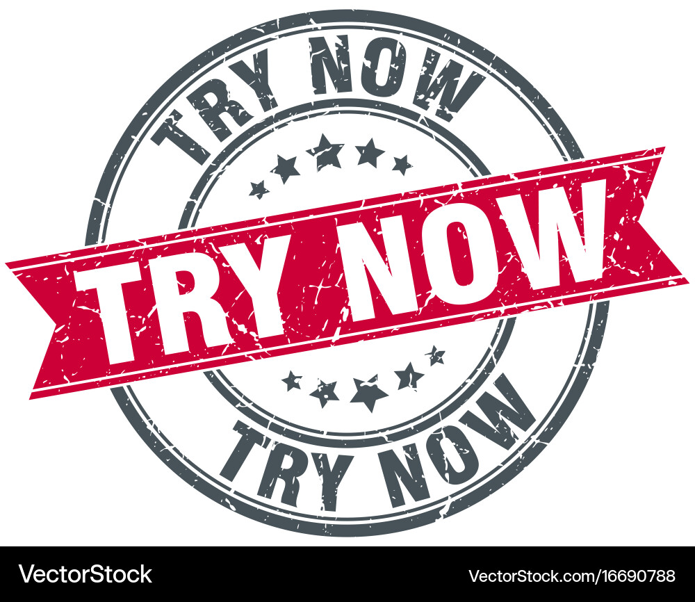 Try now round grunge ribbon stamp Royalty Free Vector Image