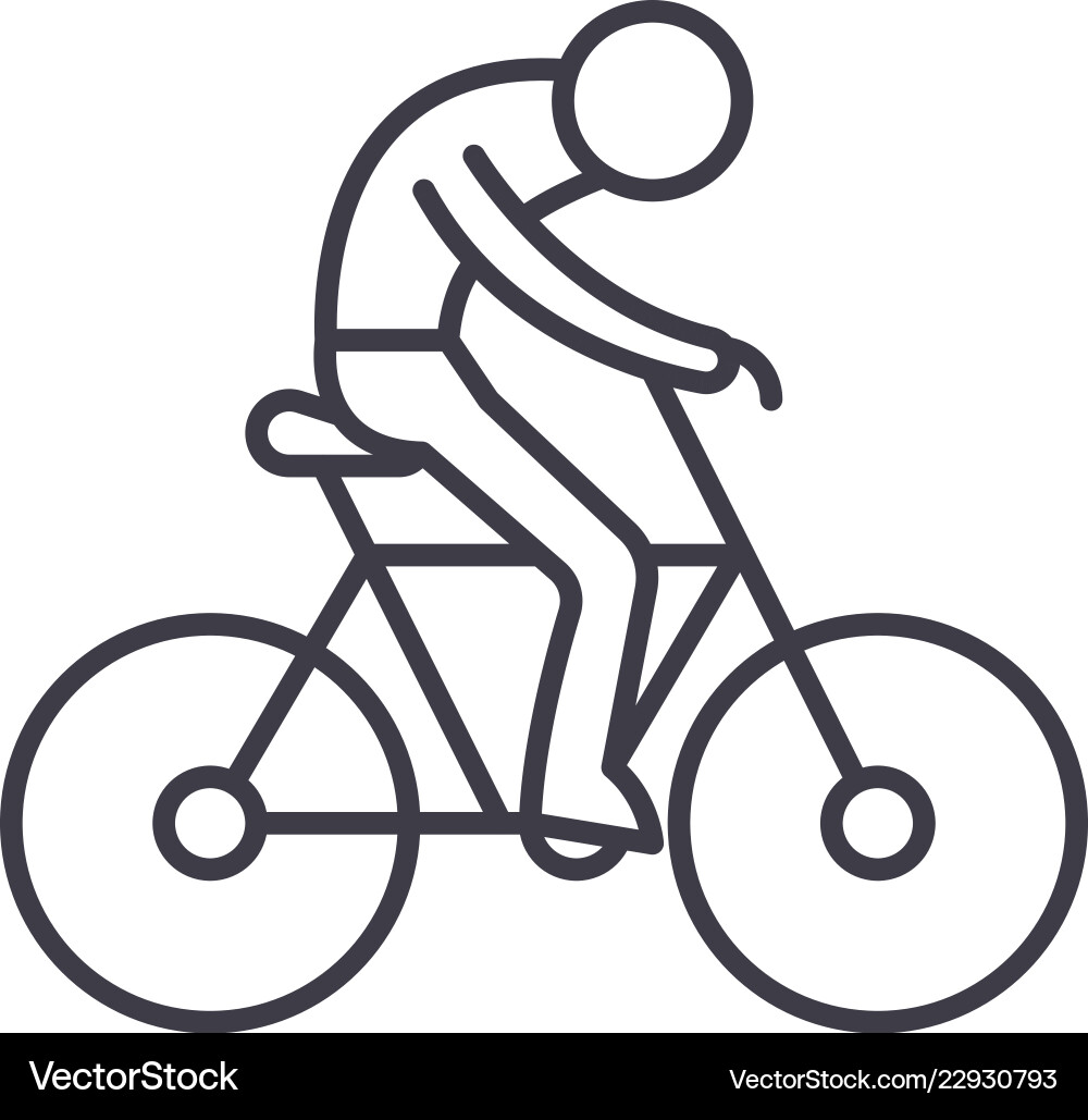 Bicycle race line icon concept bicycle race Vector Image