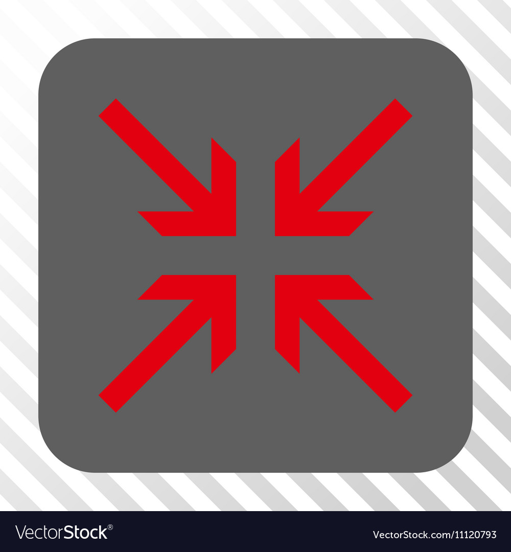 Collide arrows rounded square button Royalty Free Vector