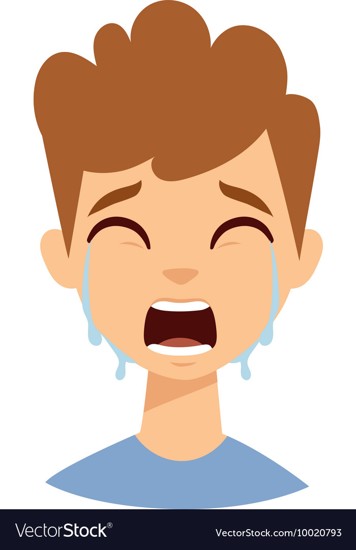 Crying boy Royalty Free Vector Image - VectorStock