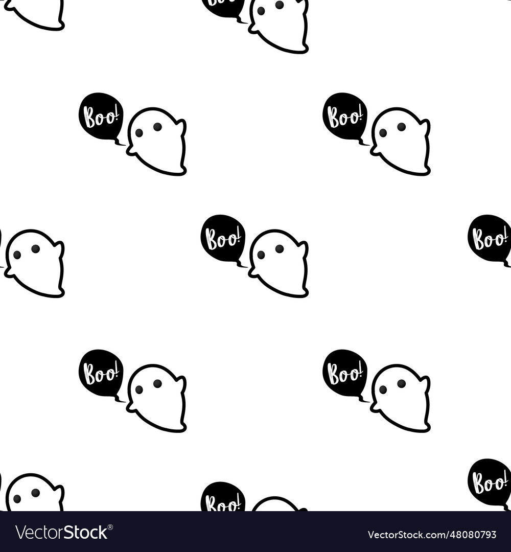 Cute ghost seamless pattern halloween background Vector Image