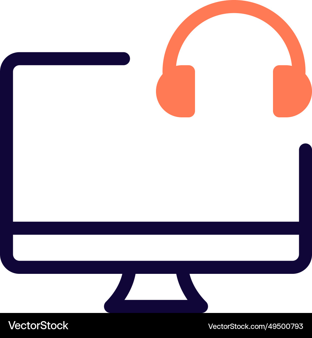 Desktop with headphone for high quality audio Vector Image