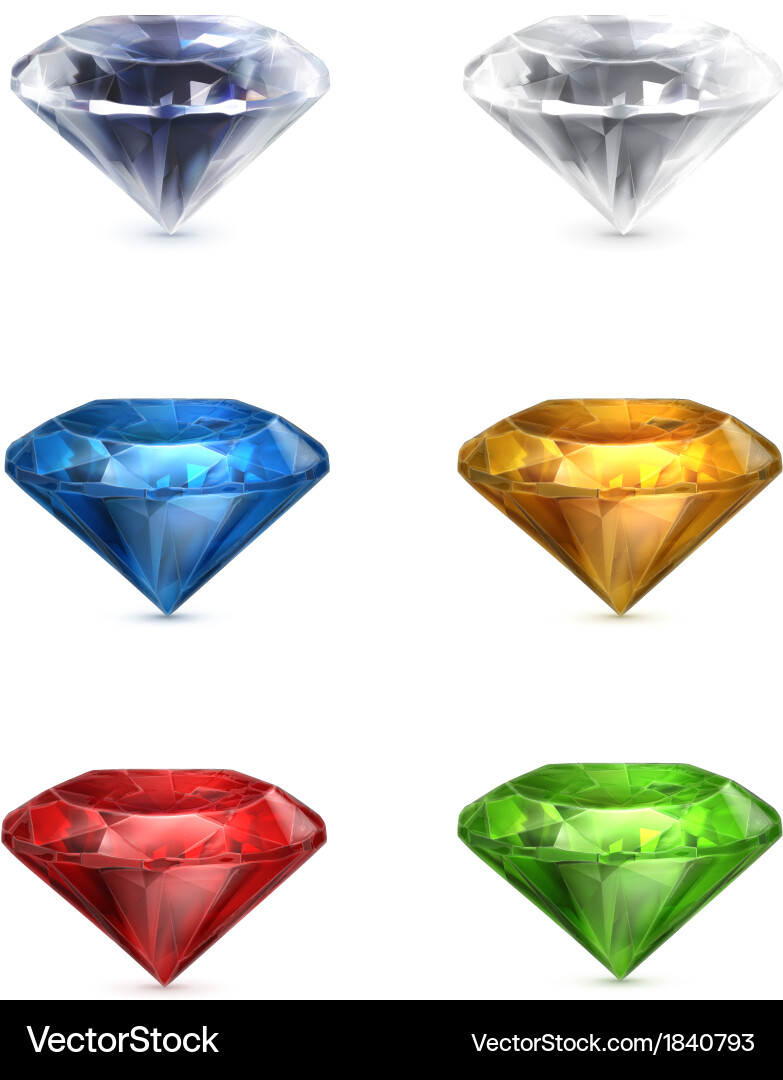 Gems set of icons Royalty Free Vector Image - VectorStock
