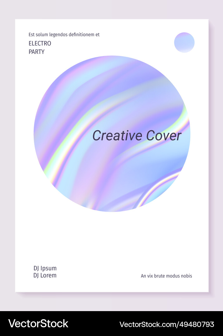 Holographic foil poster realistic minimal Vector Image