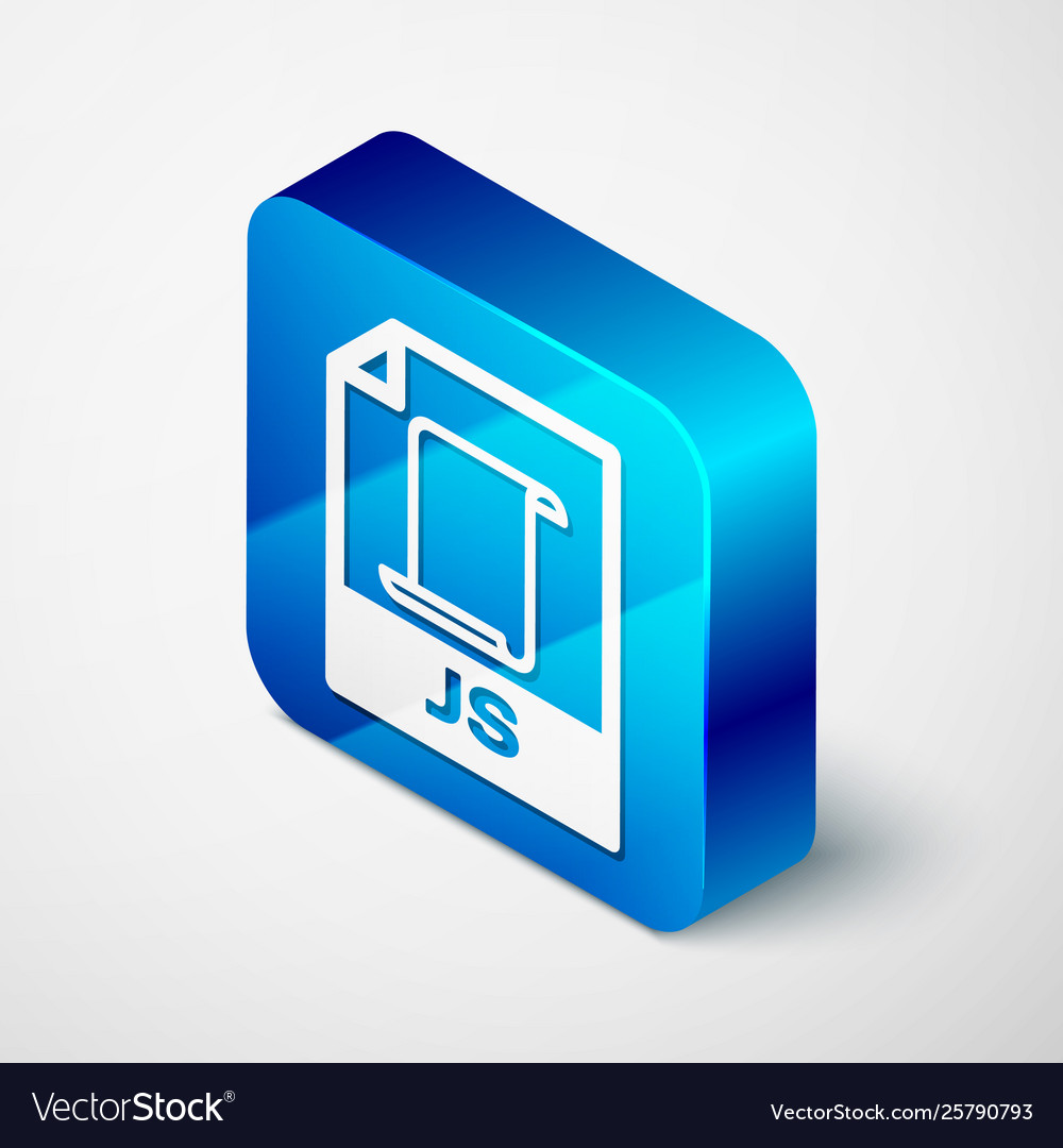 Isometric js file document icon download js Vector Image