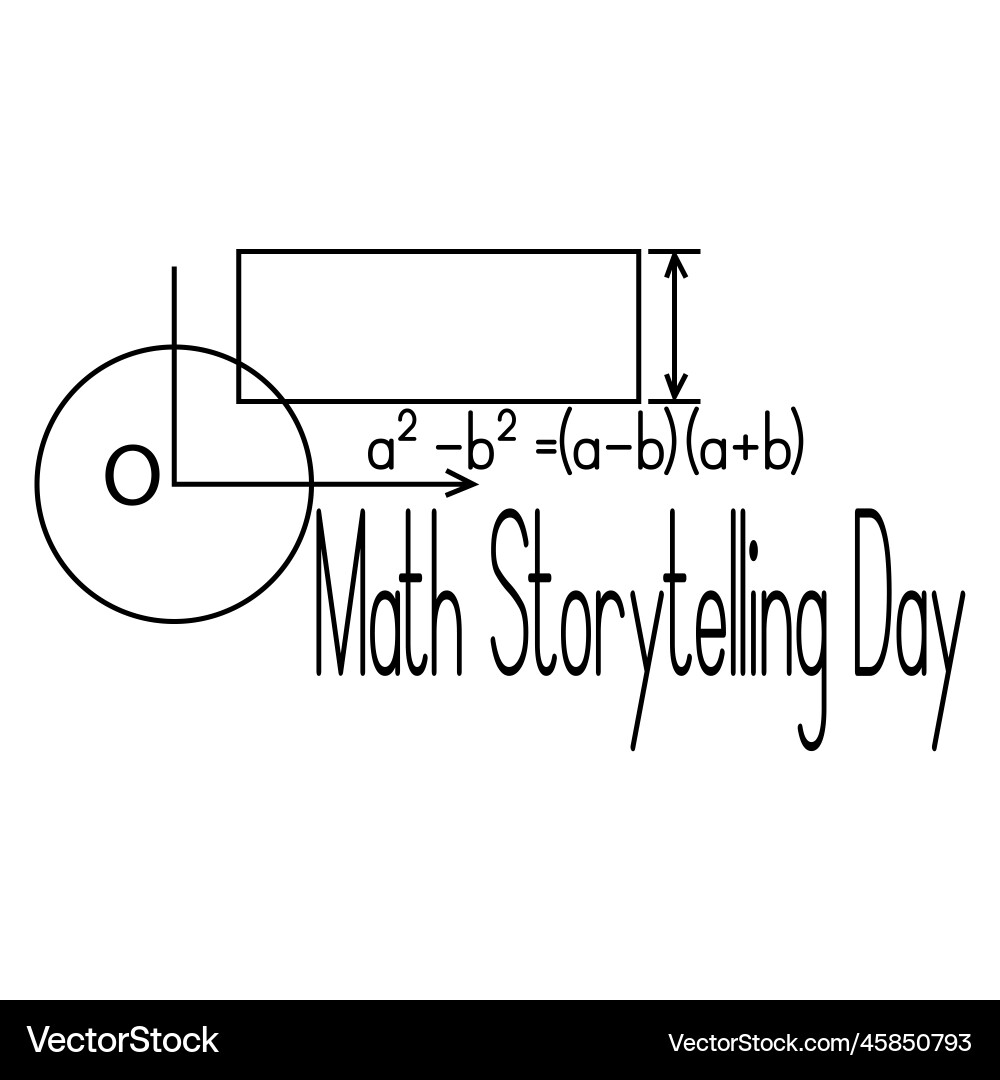Math storytelling day idea for a poster banner Vector Image