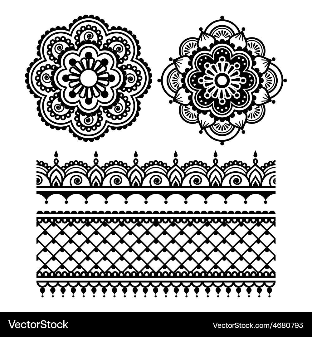 Mehndi indian henna tattoo seamless pattern Vector Image