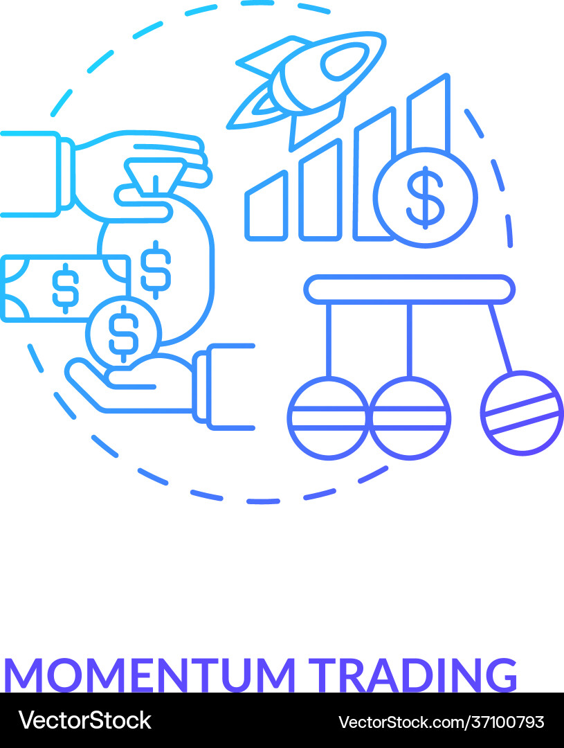 Momentum trading concept icon Royalty Free Vector Image