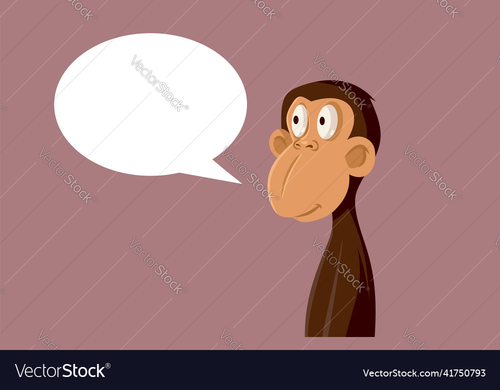 Monkey with speech bubble cartoon Royalty Free Vector Image