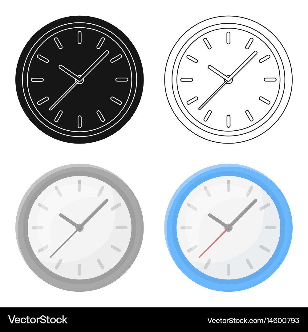 Office clock icon in cartoon style isolated Vector Image