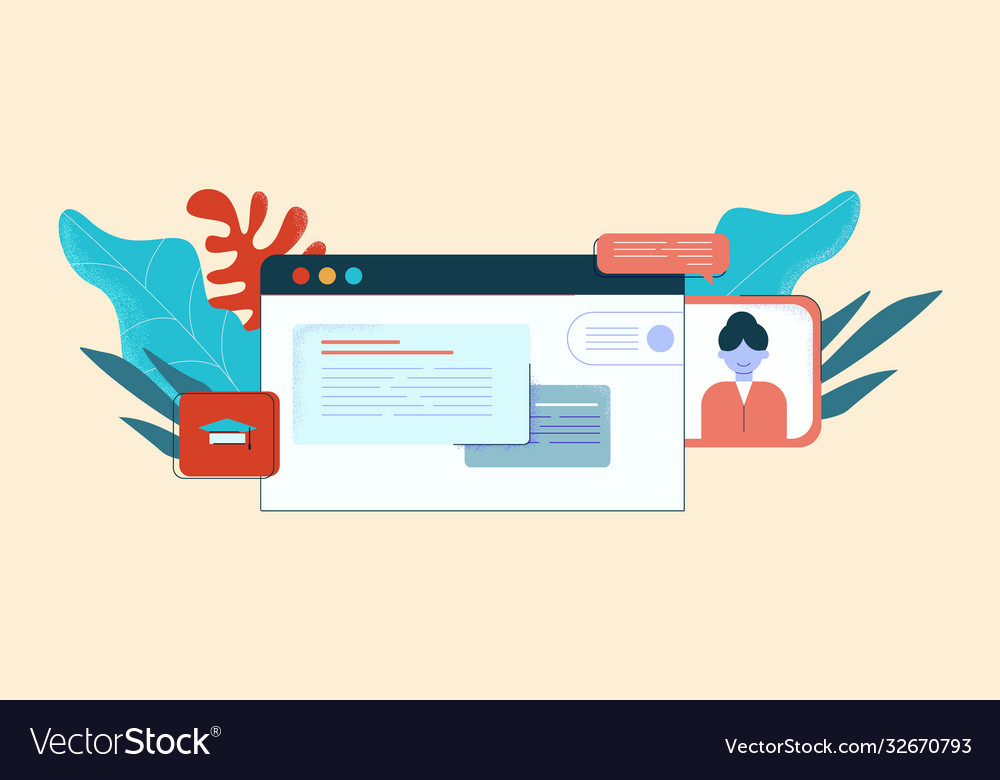 Online courses web based learning Royalty Free Vector Image