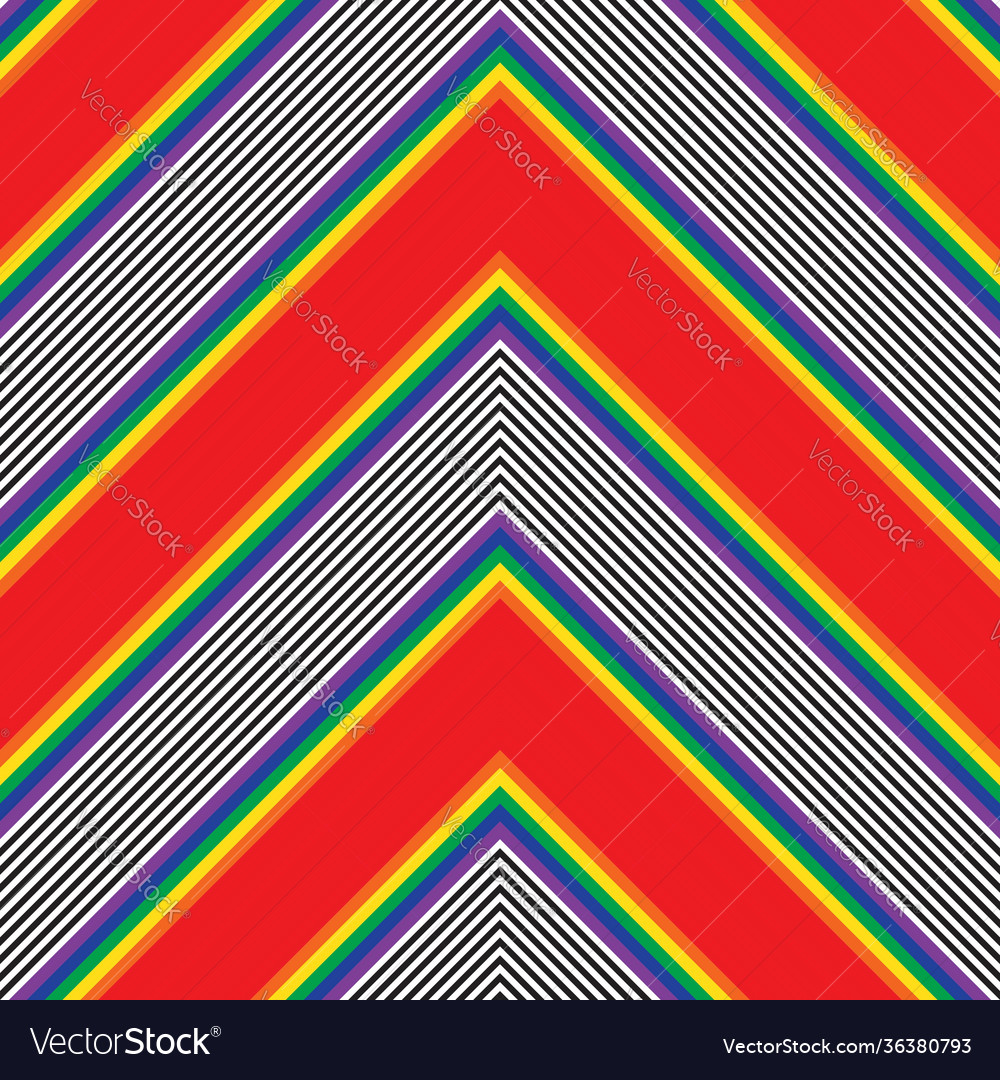 Rainbow chevron diagonal stripes seamless pattern Vector Image